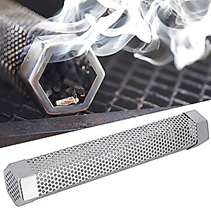 Naroote 12in Smoker Tube, Stylish BBQ Smoker Tube, for Gas Grill Electric Grill(Hexagon)