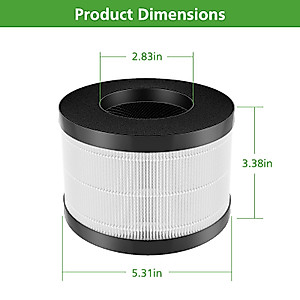 2 Pack of AP01 H13 HEPA Replacement Filter Only Compatible with Hi mox AP01(H01) Air Purifier, High-Efficiency 3-Stage Filtration for Hi mox AP01 Replacement Filter【Not Fit for Ganiza A10】
