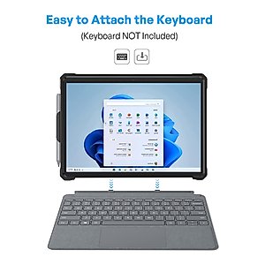 ProCase Rugged Case for Microsoft Surface Go 3 10.5" 2021 / Surface Go 2 2020 / Surface Go 2018, Shockproof Protective Cover Case with Pen Holder Hand Strap, Compatible with Type Cover Keyboard -Black