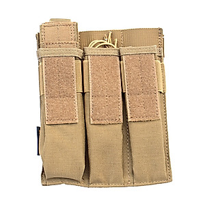 LytHarvest Tactical Molle Magazine Pouch, Kriss Tactical Pistol Triple Mag Pouch, Multi-use (TAN)