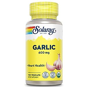 SOLARAY Garlic Bulb 600mg | Healthy Immune, Circulatory & Cardiovascular Systems Support | Vegan & Non-GMO | 100 VegCaps
