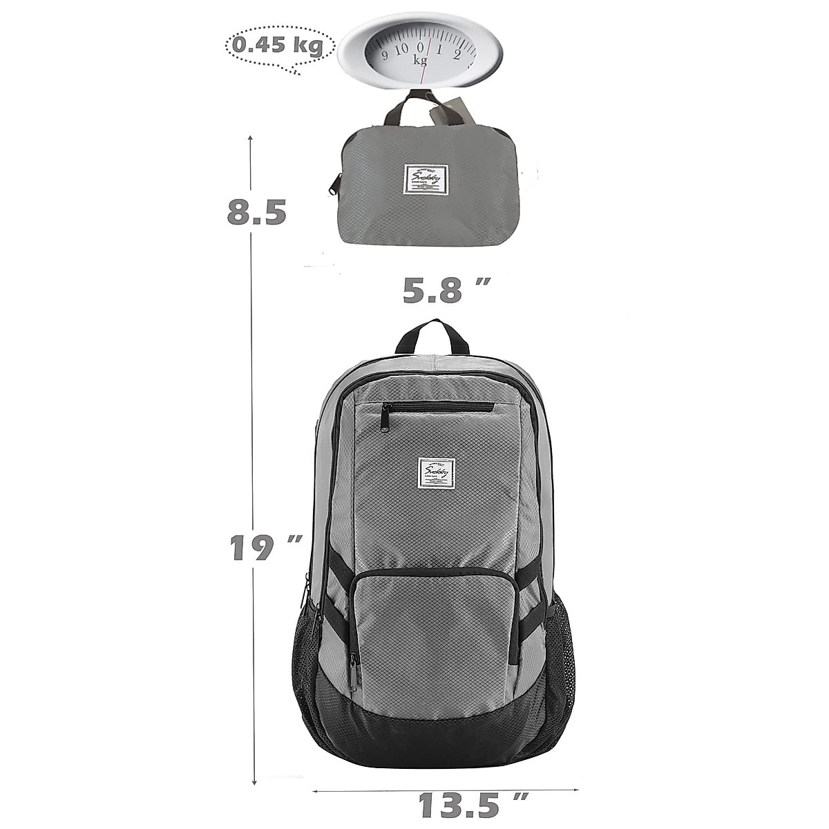 25L Lightweight Packable Backpack Handy Water Resistant Foldable Daypack Bag for Travel Camping Outdoor (Black)