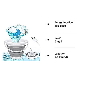 Portable Washing Machine, Mini Washing Machine Ultrasonic Turbine Wash, Mini Portable Washer for Underwear, Sock, Baby Clothes, Travel, Camping, Dorm, RV, Home Foldable Small Portable Laundry Machine