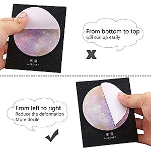 GTHER Planet Sticky Note, Moon Earth Sticky Notes Cute Fun Cool Circle Self-Adhesive Note Self-Stick Memo Pad Notes for College Classroom Office Notebook(6 Pads, Planet)