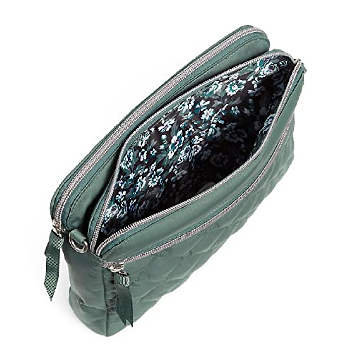 Vera Bradley Women's Performance Twill Triple Compartment Crossbody Purse, Olive Leaf, One Size