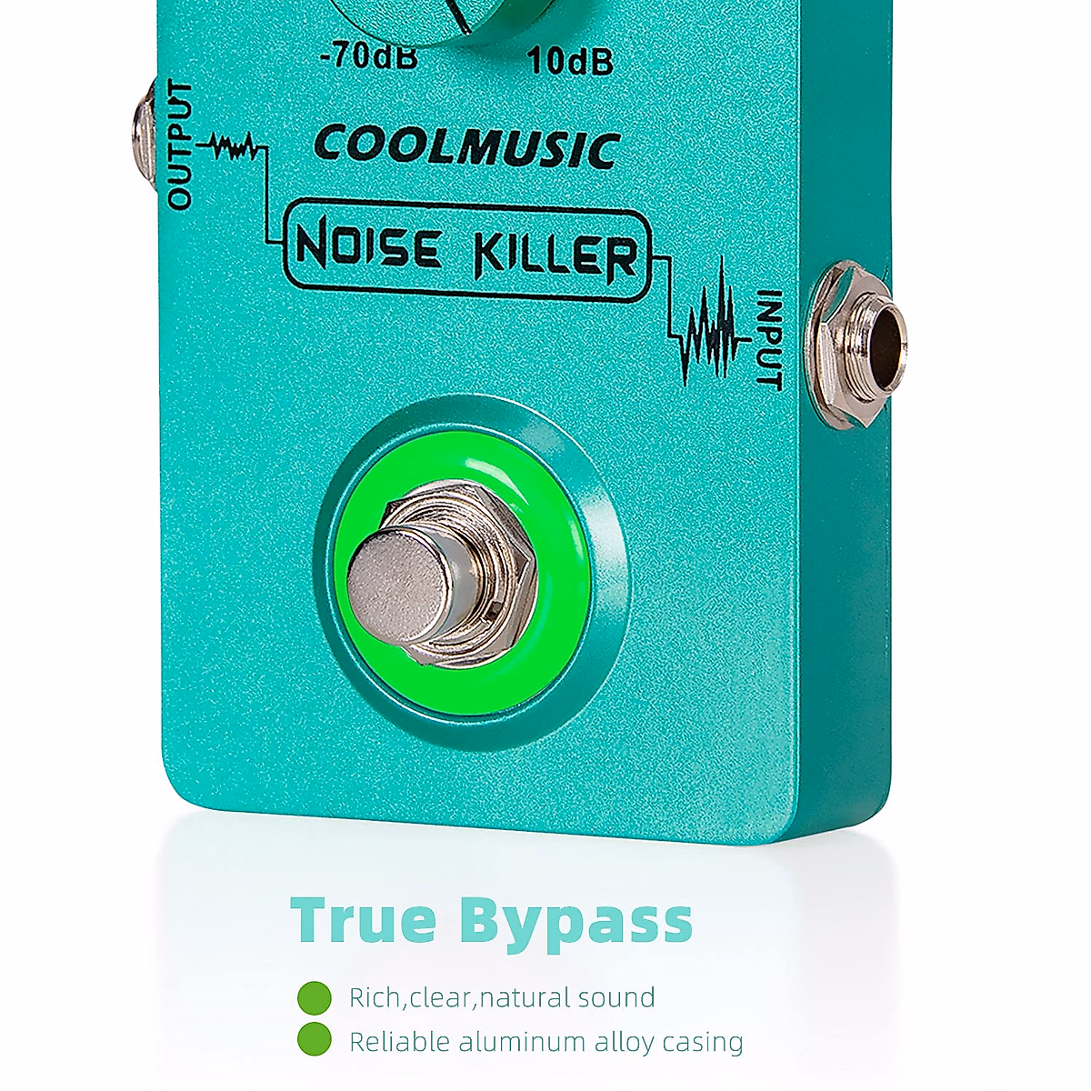 COOLMUSIC C-CS02 Noise Guitar Effect Pedal, Noise Killer Guitar Pedal Noise Suppressor Effect 2 Modes for Electric Guitar and Bass True Bypass