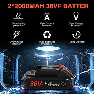 Mini Chainsaw 6-Inch with 2 Battery, Upgrade Brushless Motor, Cordless Power Chain Saws with Security Lock, Hand held Small Chainsaw for Wood Cutting Tree Trimming