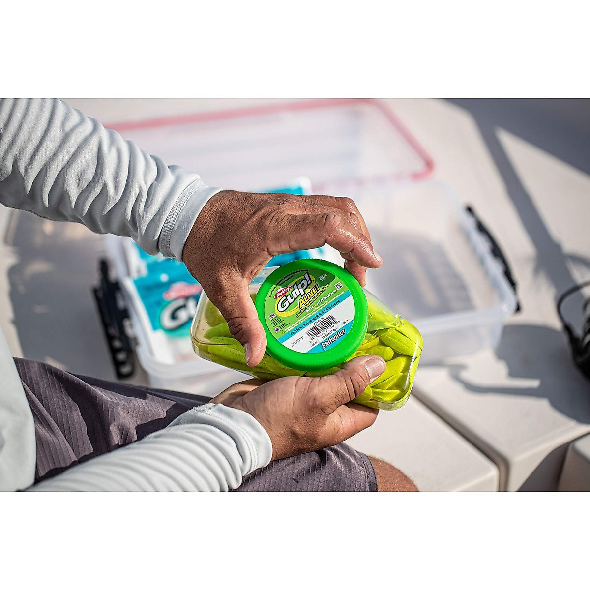 Berkley Gulp! Alive! Swimming Mullet , Pearl White, 5in - Pint 4x7