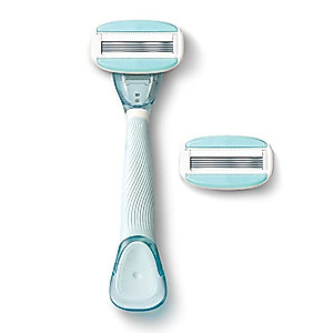 Dorco EVE 5 Razors for Women for Extra Smooth Shaving (1 Razor Handle, 6 Pcs Razor Blade Refills), 5 Curved Blades with Flexible Moisture Bar, Womens Razors for Shaving with Aloe Vera Moisture Bar, Interchangeable Cartridge for Sensitive Skin, Stocking St