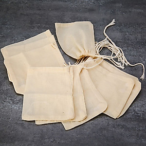 Cotton Pouch Drawstring Bags Sachet Bag Storage Bag Portable Tea Filter Muslin Bag Food Packing Bags Gifts Pouch Home Supplies(8x10cm-10pcs)