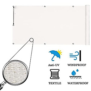 Liang Fence Privacy Screen,Heavy Duty Shade Cloth for Commercial Residential,90% Blockage Windscreen Cable Zip Ties Included (Color : White, Size : 360x90cm)