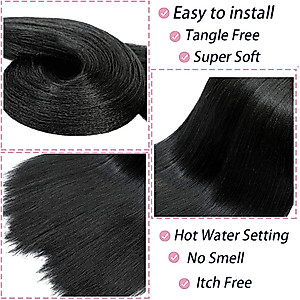 Braiding Hair Pre Stretched Braiding Hair Extensions 30 Inch 8 Packs Long Prestretched Crochet Braids Hair Hot Water Setting Premium Yaki Texture(1B#)