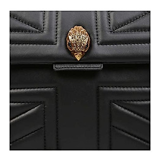 Kurt Geiger Women’s Mini Kensington Union Jack Quilted Leather Crossbody, Black
