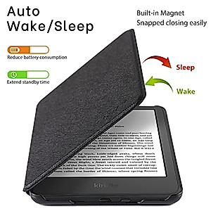 CoBak Case for All New Kindle 11th Generation 2022 Release Only - Ultra Slim PU Leather Smart Cover with Auto Sleep and Wake, Premium Protective Case for Kindle 2022, Black