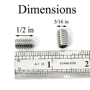 Pro Bamboo Kitchen 20pcs Socket Set Screws 5/16-18x1/2 inch Stainless Steel Screw Headless Hexagon Socket Set Stop Screw