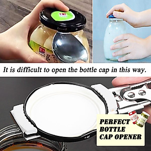 Adjustable Jar opener & Bottle Opener, Multifunctional Stainless Steel Manual Jar Bottle Can Opener, Easy-open Lid Seal Remover Kitchen Accessories
