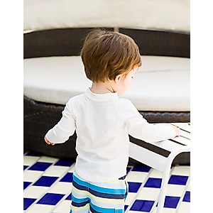 VAENAIT BABY Infant Kids Sun Protection Rashguard Long Sleeve Swim Shirt L.Oasis White L