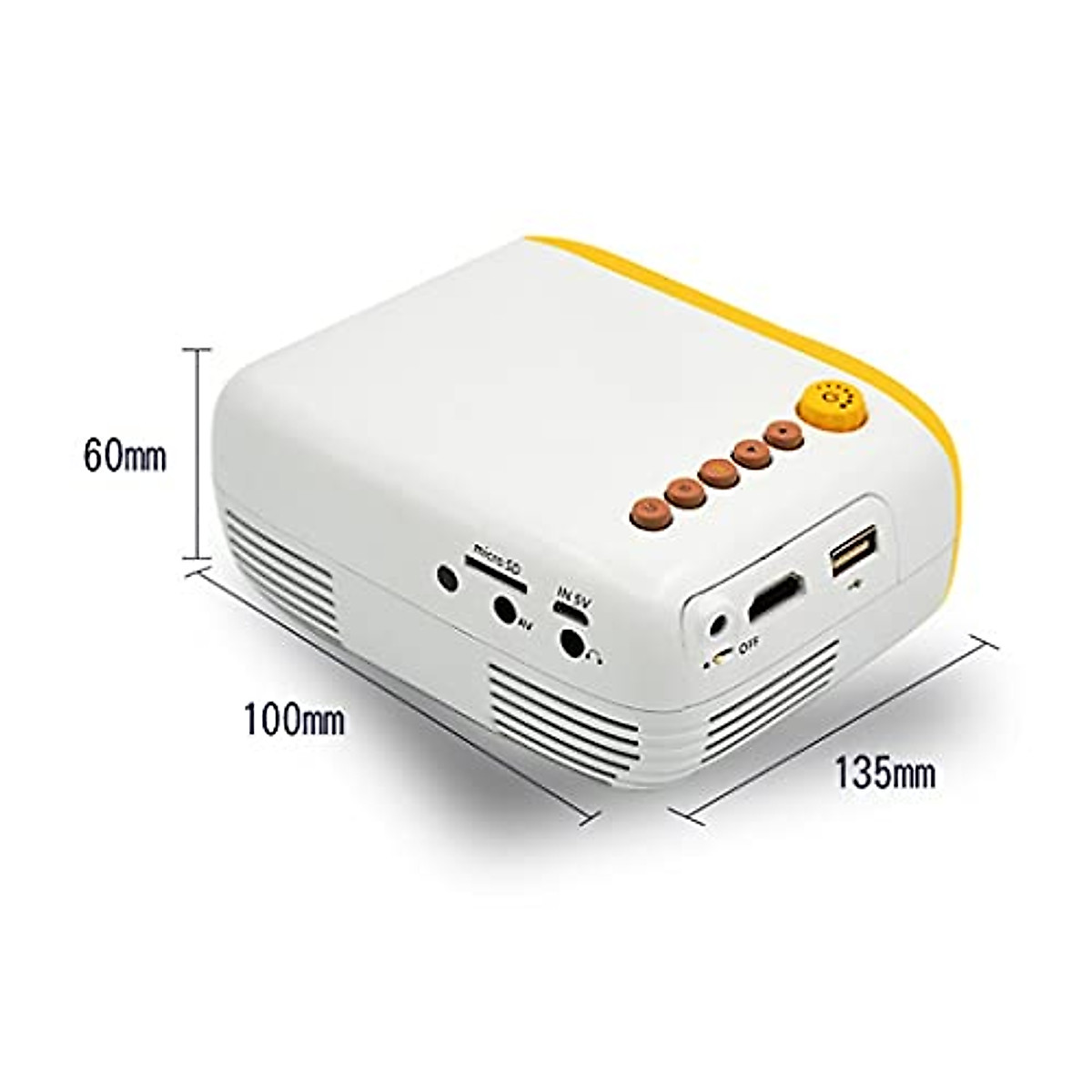 KXDFDC Native 1080p Projector, Full LED Home Theater Movie Projector Compatible TV Stick