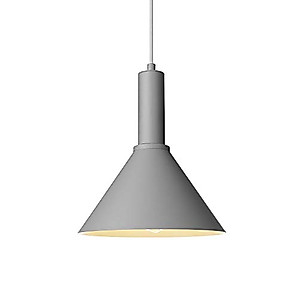Globe Electric 61017 1-Light Plug-in Pendant, Soft Matte Gray. Designer Gray Fabric Cord, Bulb Included