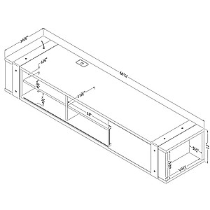 South Shore Munich 68" Wall Mounted Media Console-Weathered Oak