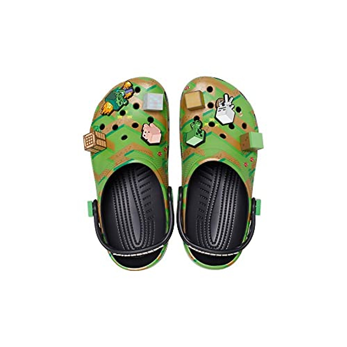 Crocs Unisex Classic Minecraft Clogs, Multi Green, Numeric_7 US Men