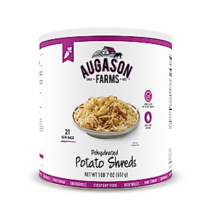 Augason Farms Dehydrated Potato Shreds 1 lb 7 oz (pack of 1) & Creamy - 3 lbs 15 oz No. 10 Can