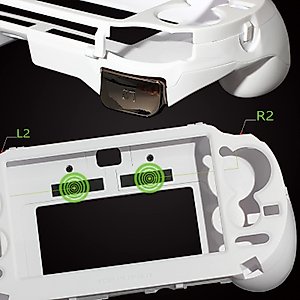 CHENLAN L2 R2 Trigger Hand Grip Shell Controller Protective Case for Playstation PS Vita 1000 （White）