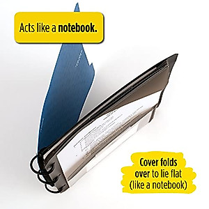 Five Star Flex Refillable Notebook + Study App, College Ruled Paper, 1-1/2 Inch TechLock Rings, Pockets, Tabs and Dividers, 300 Sheet Capacity, Blue (29324AD2)