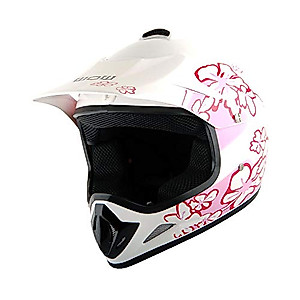WOW Youth Kids Motocross BMX MX ATV Dirt Bike Helmet Pink Flower