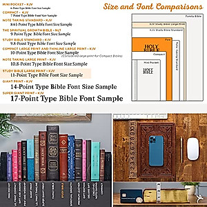 KJV Study Bible, Large Print Faux Leather - Thumb Index, King James Version Holy Bible, Art Nouveau Framed Saddle Tan