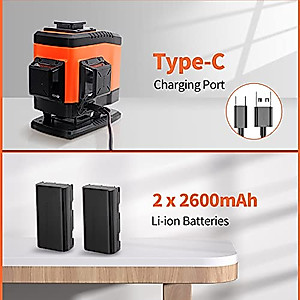 DOVOH Floor Laser Level 360 Self Leveling 3D Laser Levels for Construction 66ft 12 Lines Laser Leveler Tiling with Remote Control & Dual Batteries Green Beam, KF3-360G