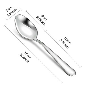 Tea Spoons Set, Bestdin Teaspoons Set of 24, Stainless Steel Small Spoons, Tea Spoons Silverware for Home Kitchen Restaurant, Flatware Dinner Spoons, Dishwasher Safe (5.9 Inch)