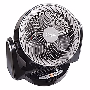 Ozeri - OZF6 Brezza III Dual Oscillating 10" High Velocity Desk Fan, Black/Gray