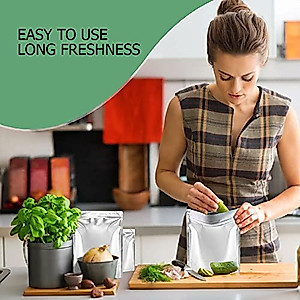 NEWAYLIFE 100 Quart Mylar Bags and 1/2 Pint Mylar Bags for Food Storage, Stand-Up Zipper pouches for Long Term Food Storage, Resealable and Heat Sealable. Mylar bags 4x6