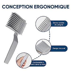 2PCS Fade Combs Barber Combs Professional Hair Cutting Comb Heat Resistant Comb Curved Positioning Flat Top Comb Barber Supplies, Design Barber Fade Combs, for Travel, Home, Hair Salon