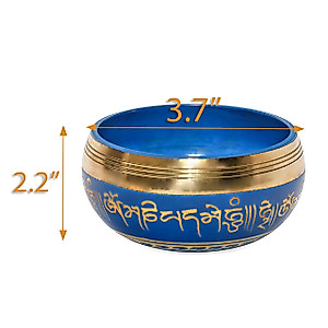 3.7" Tibetan Chakra Singing Bowl Set with Mallet and Carry Bag by Trademark Innovations