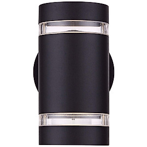 Wynnsboro Modern Outdoor Wall Light Fixture LED Black Aluminum 7 3/4" Tempered Clear Glass Up Down for Exterior House Porch Patio Outside Deck Garage Yard Front Door Garden Home - Possini Euro Design