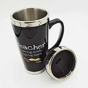 Teacher’s Travel Mug - Insulated Coffee Thermos with Lid, Inspirational Teacher Appreciation Gifts, Gift For Professors, Educators, and Teachers Assistants, 7 Inches Tall, 16 Ounces