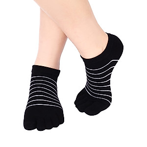 5 Pairs Stripe Toe Socks Finger Socks Low Cut Colorful Socks for Women Girl Supplies (Stylish Style, Classic Colors)
