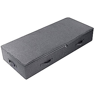 iwill CREATE PRO Large Under the Bed Storage Container for Duvets, Blankets Bedding Accessories, Black Gray