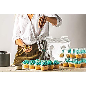 Royalux Cupcake Containers Plastic Disposable [12 Cavity x 24 Pack] - BPA Free Cupcake Boxes 12 - USA Made Cupcake Holder - High Dome Cupcake Container - Cupcake Holders Disposable Cupcake Carrier