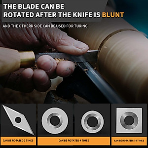 NNBWKIXI 12PCS Carbide Lathe Tools Carbide Inserts for Wood Lathe Turning Tool,Include 11mm Square with Radius,12mm and 8.9mm Round,30x10mm Diamond with Sharp Point with Screws