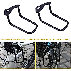 Set of 2 Rear Derailleur Protectors Bicycle Rear Derailleur Protection Bar Iron Protective Films for Bicycle Mountain Bikes Road Bikes Folding Bikes Black
