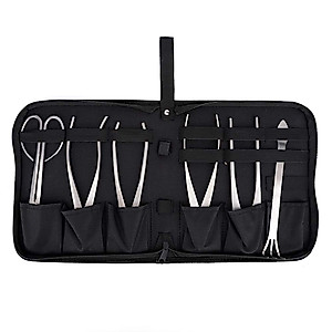 Bonsai Tool Set, 6 Pieces Bonsai Bonsai Tree Tool Kit Stainless Steel with Storage Bag Starter Trimming Care Kit Garden Cutting Tools for Loosen Soil Cutting Leaves