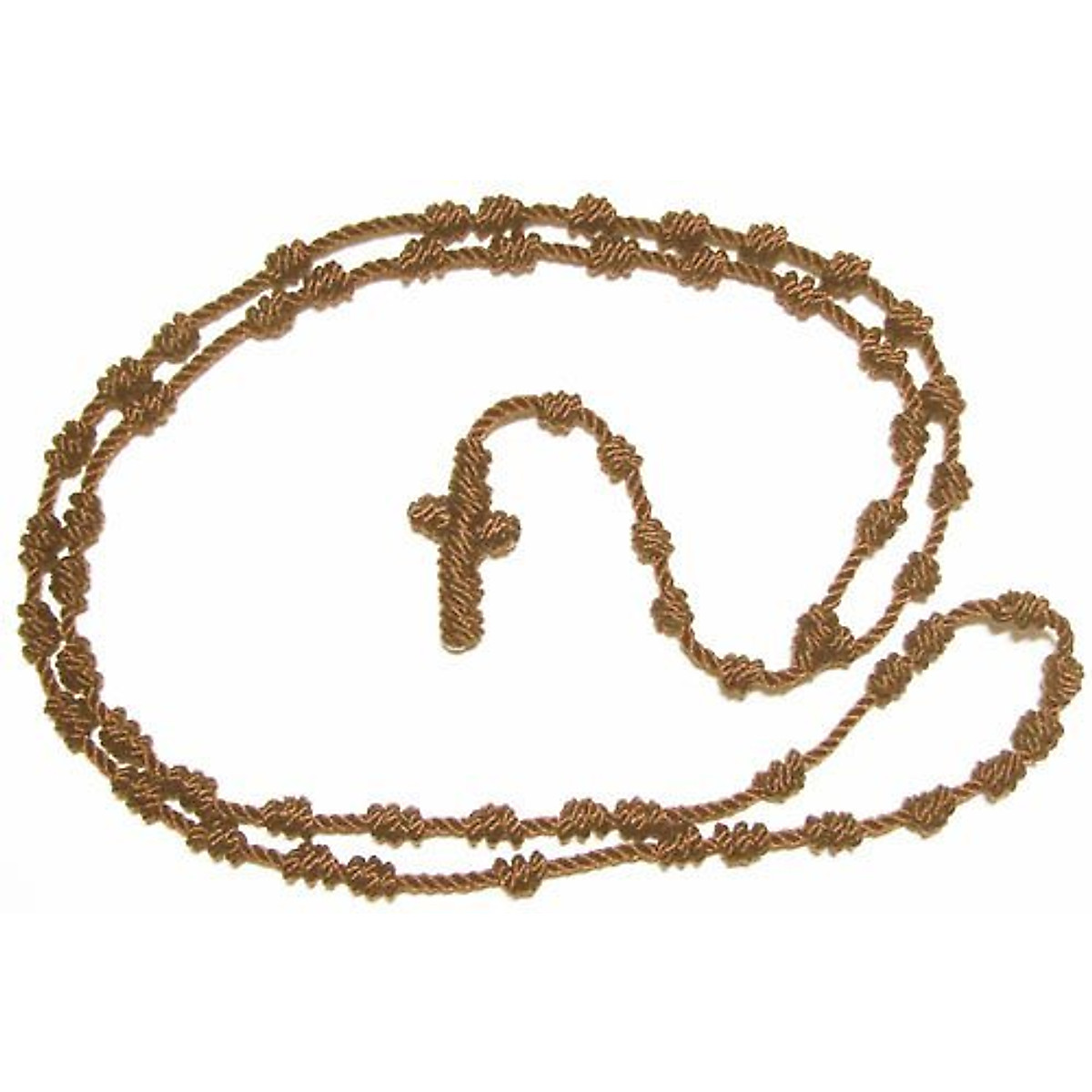 R. Heaven Brown Knotted Cord Rope Rosary Beads Large and Strong