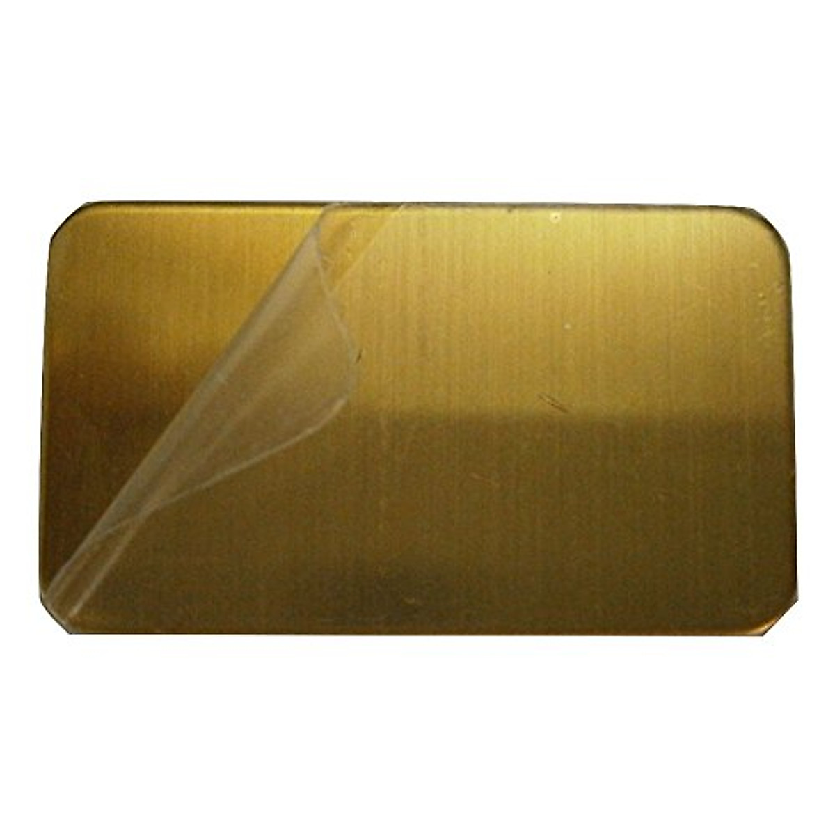RMP Stamping Blanks, 2-1/8 Inch x 3-3/8 Inch Rectangle Wallet Card with Rounded Corners, Brass 0.032 Inch (20 Ga.) - 6 Pack