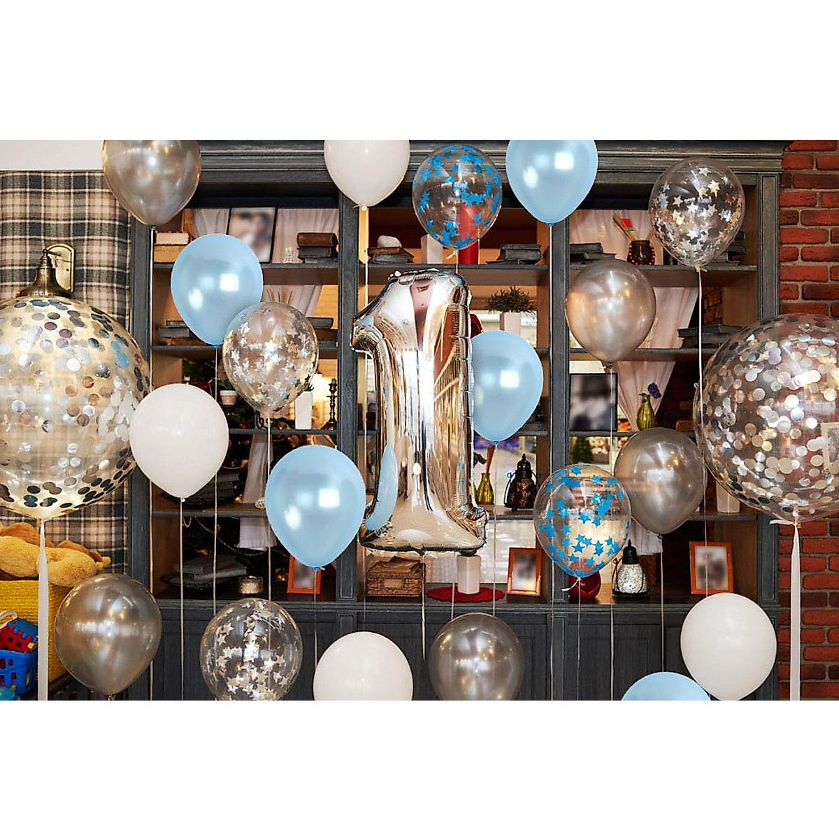 Treasures Gifted Metallic Light Blue Balloons - Baby Blue Balloons, Pastel Blue Balloons 12 Inch - Pastel Latex Balloons, Dusty Blue Balloons - Sky Blue Balloons - Metallic Blue Balloons 72