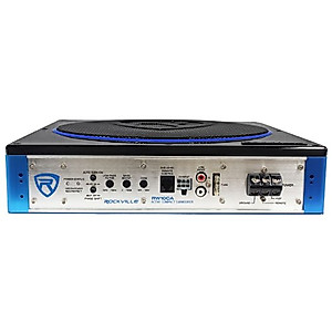 Rockville RW10CA 10" 800 Watt Under-Seat Slim Amplified Car Subwoofer +Wire Kit