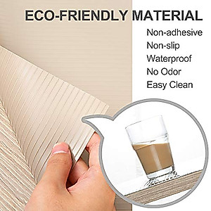 Rxemohesuoh Drawer Liner, Non-Adhesive Shelf Liner, 17.5IN x 20FT Double Sided Non-Slip Cabinet Liner Washable for Kitchen, Shoe Rack - Coffee