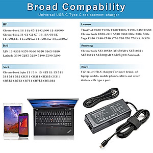 45W Type C USB-C Charger for Dell Chromebook 11 3100 5190 3380 P29T Latitude 5420 5520 5285 5290 7390 7480 7490 7410 7290 7370 2-in-1 XPS 13 9350 9360 9365 9370 LA45NM150 LA65NM170 2YKOF 04RYWW 0HDCY5